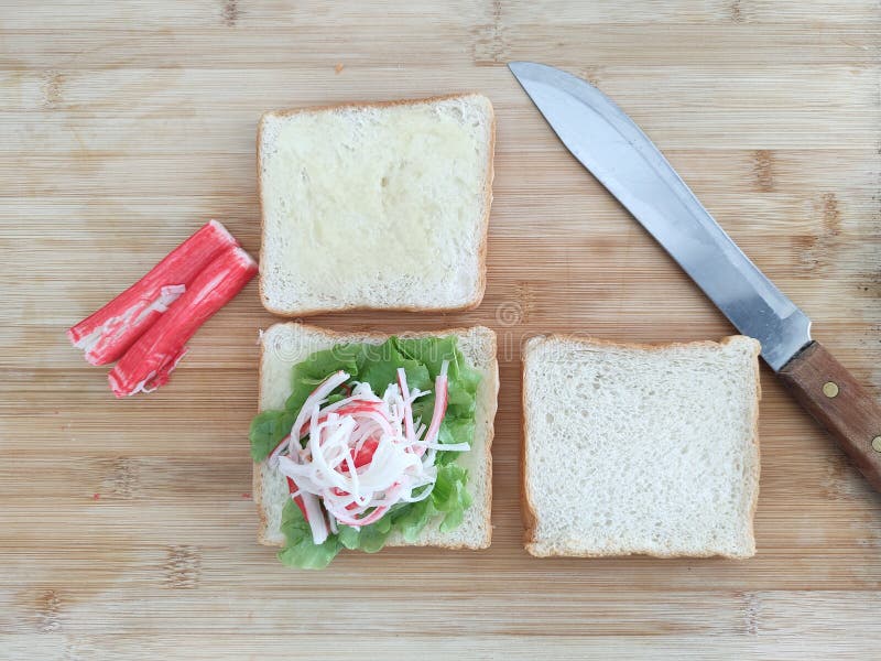 Preparing To Make Sandwiches Stock Photo - Image of dessert, kitchen ...