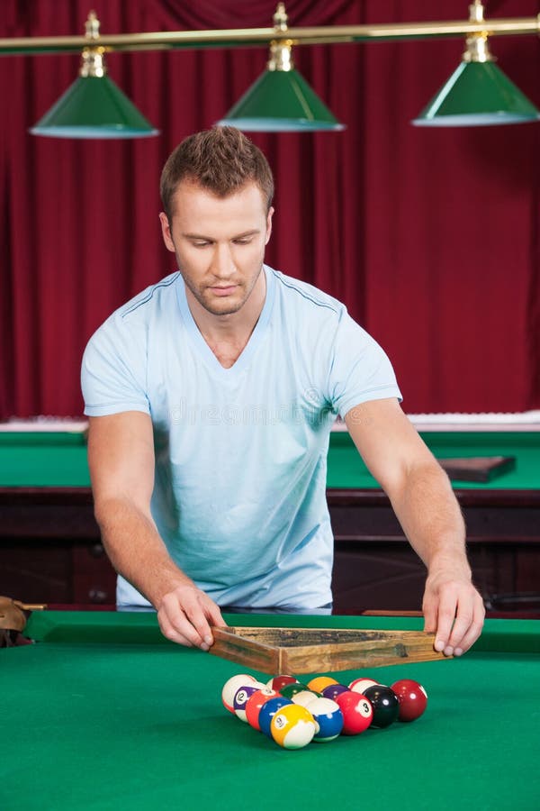 Preparing to pool game. stock photo. Image of table, confidence - 33687046