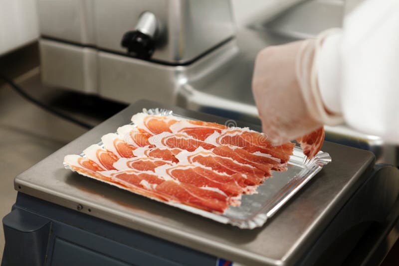 Preparing a Vacuum Packed Ham Board Stock Photo - Image of hand ...