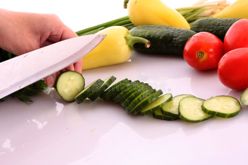 Preparing vegetable salad stock photo. Image of summer - 10643168
