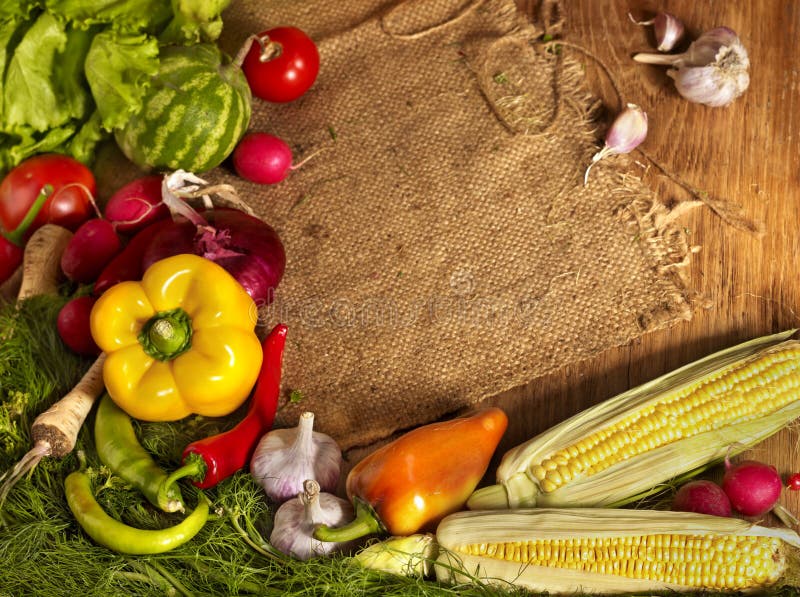 Preparing Vegetable on Wooden Boards. Stock Image - Image of banner ...