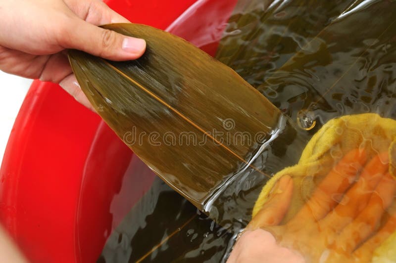 Rice dumpling wrap leaves stock image. Image of food - 24833135