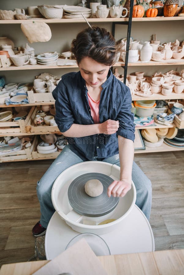 Preparing for Work As Potter in Workshop, Beginning New Day Stock Image ...
