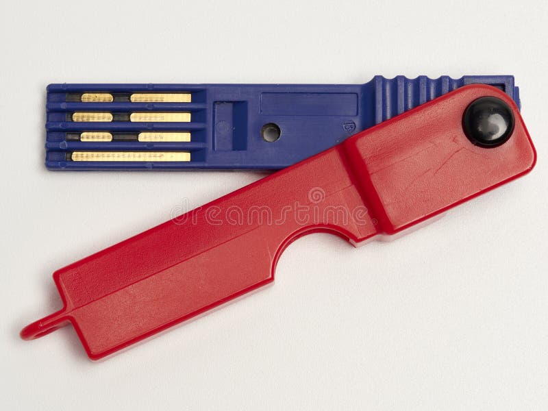 Prepayment Meter Key, Red & Blue. Stock Image - Image of poor ...