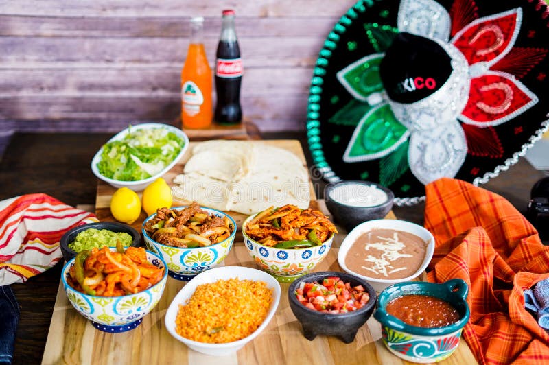 Preperation of Fresh Spanish Mexican Food Stock Photo - Image of bowl ...
