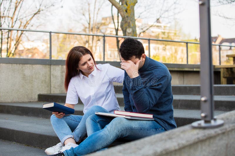 Preplexed Student Preparing for Exam Stock Image - Image of person ...