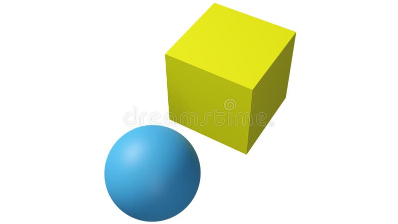 Preposition the Ball is in Front of the Box 3D Rendering Stock ...