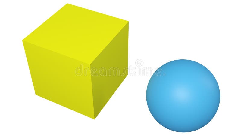 Preposition the Ball is Near the Box 3D Rendering Stock Illustration ...