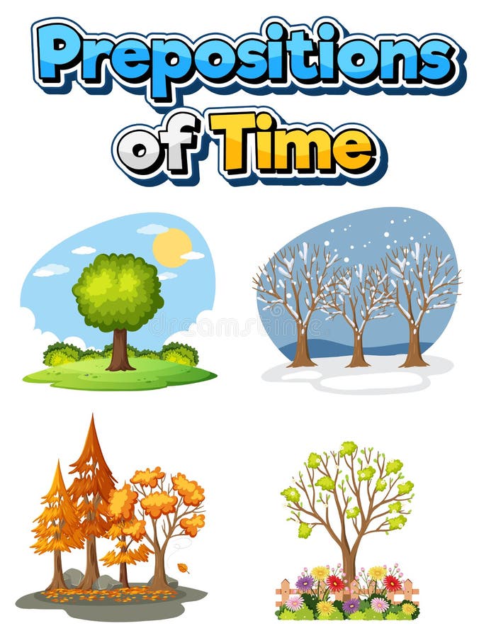 Preposition of Time Poster Design Stock Vector - Illustration of cold ...