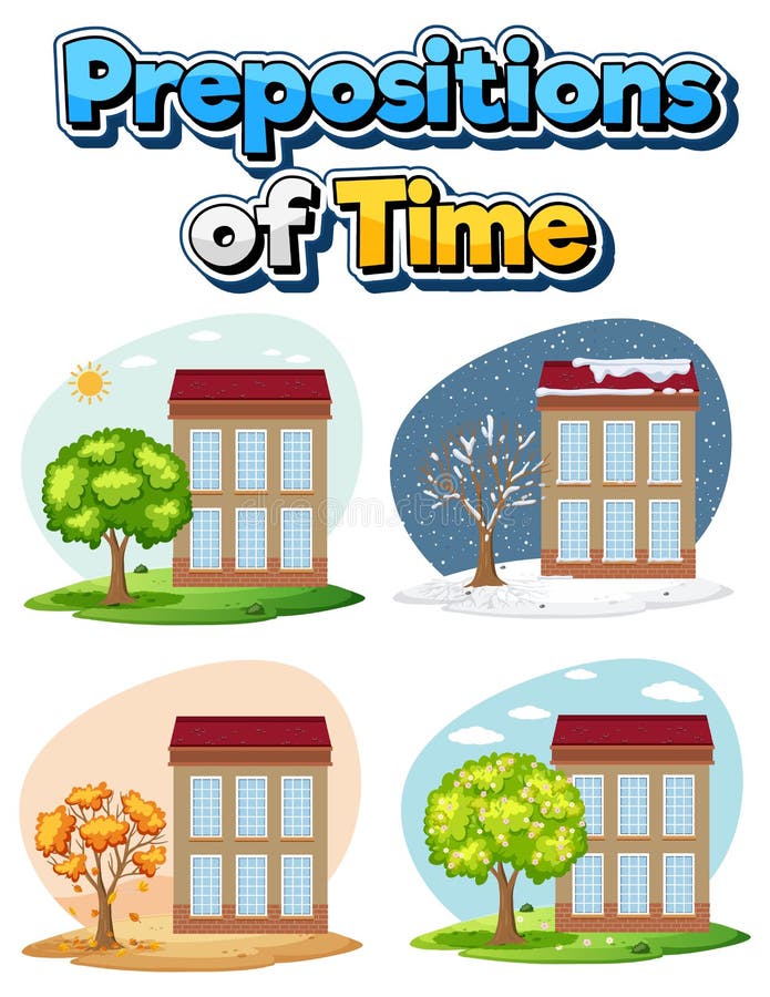 Preposition of Time Poster Design Stock Vector - Illustration of ...