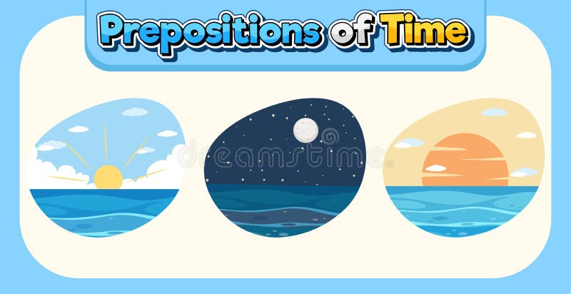 Preposition of Time Poster Design Calendar Stock Vector - Illustration ...