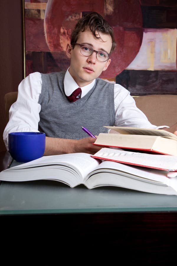 Preppy student studying stock photo. Image of school - 12134208