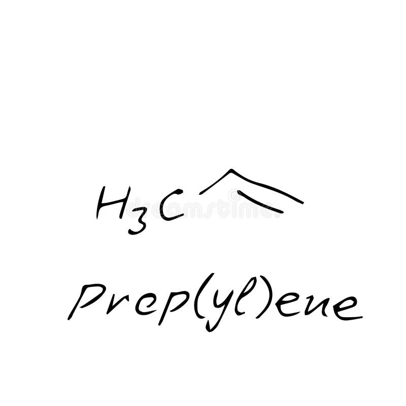 Prepylene Molecule Formula. Hand Drawn Imitation of Prepylene ... Prepylene Molecule Formula. Hand Drawn Imitation of Prepylene ...