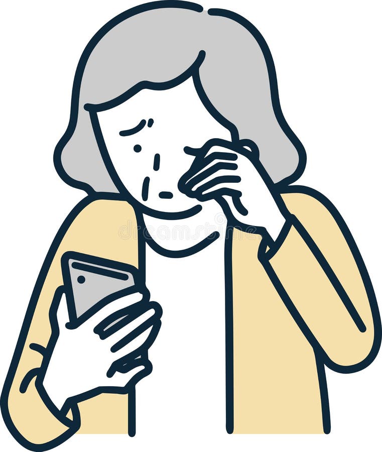 Presbyopia Woman Simple Vector Stock Illustration - Illustration of ...