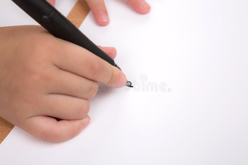 Preschool Age Child Writing Stock Photo - Image of preschooler ...