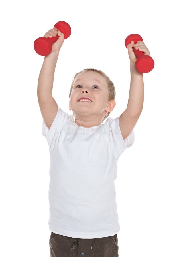 Morning exercises of a kid stock photo. Image of glance - 12999458