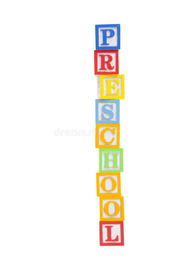Preschool in Child Blocks with Clipping Path Stock Photo - Image of ...