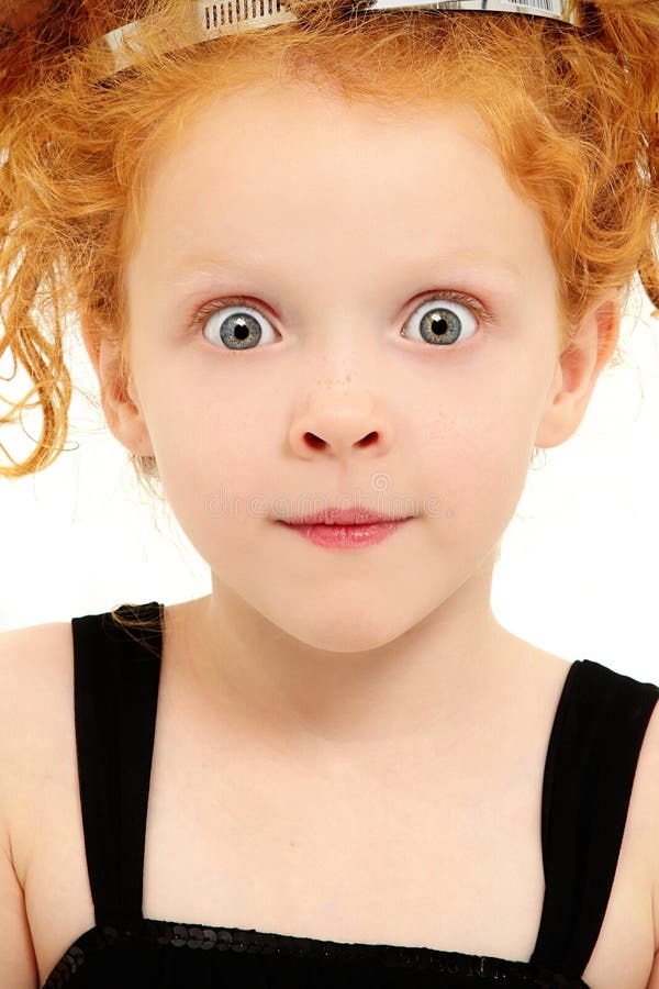 Preschool Child with Wide Eyed Excited Expression Stock Photo - Image ...