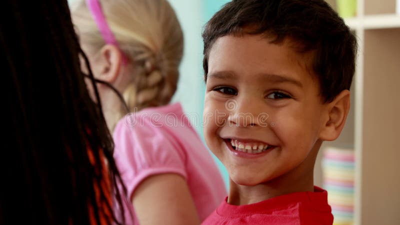 Preschool Class Playing with Childs Play Clay Stock Footage - Video of ...