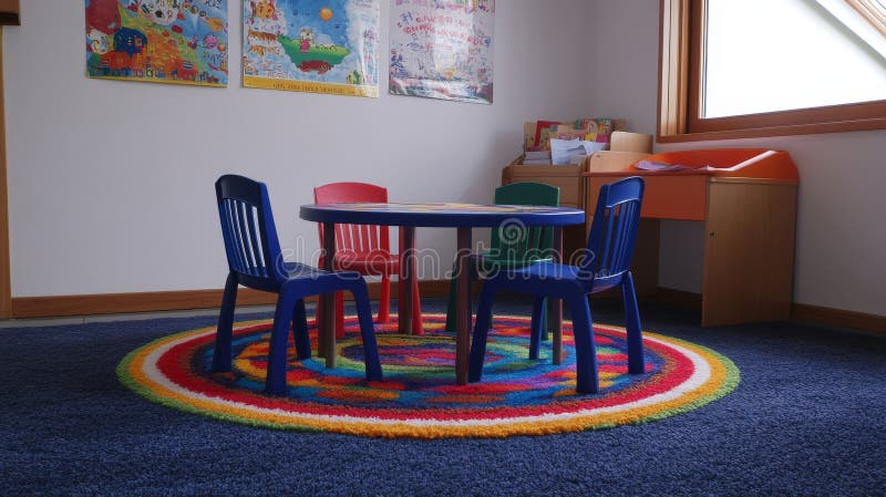 The Preschool Classroom is Now Set Up and Decorated with Colorful ...