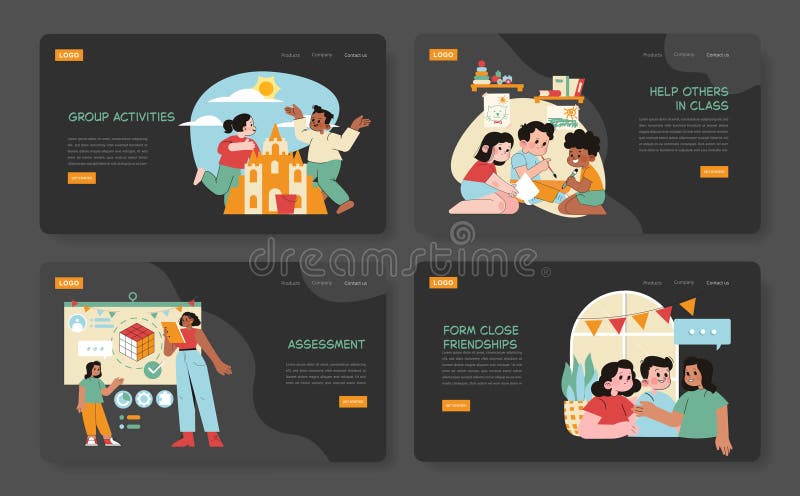 Preschool Education. Flat Vector Illustration Stock Illustration ...