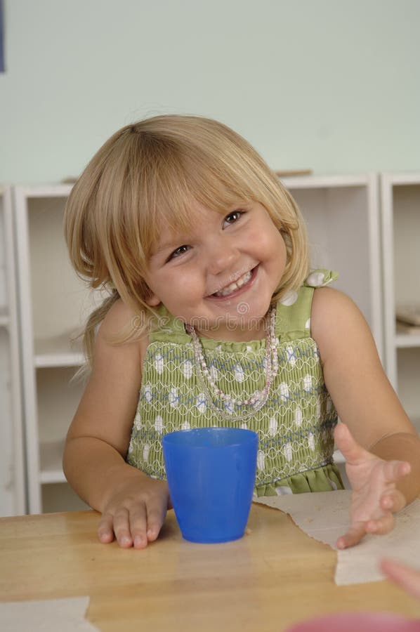 Preschool girl stock photo. Image of cute, eating, imagination - 15324972