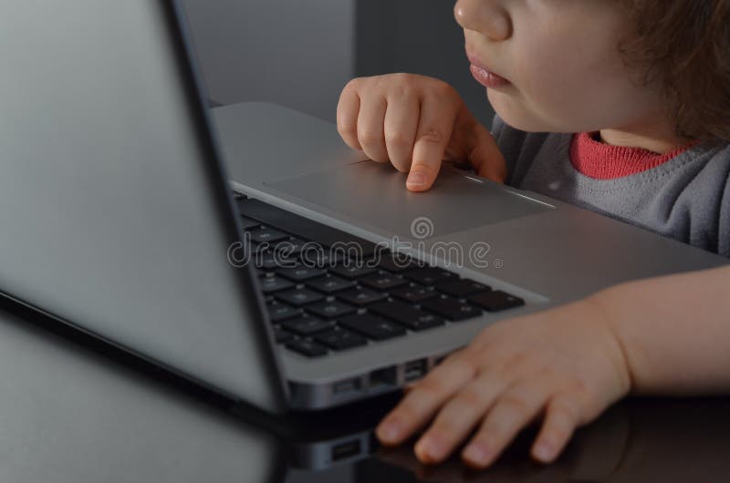 Kid using computer stock photo. Image of classroom, children - 16425670