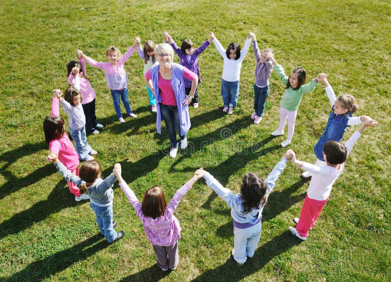 Preschool Kids Outdoor Have Fun Stock Image - Image of looking, outdoor ...