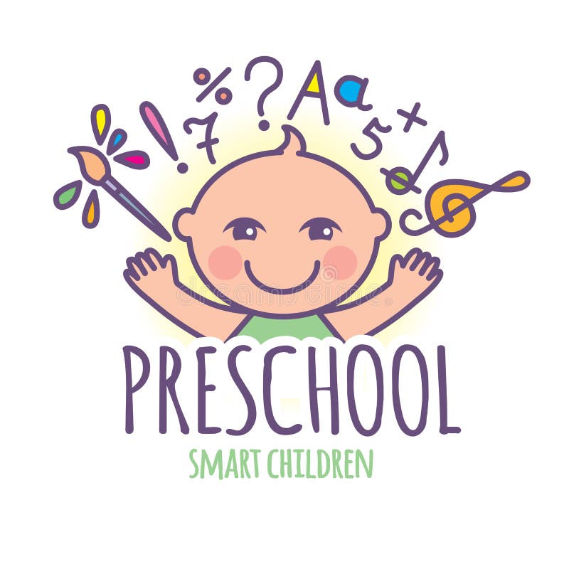 Preschool logo stock vector. Illustration of kids, multicolored - 57459668