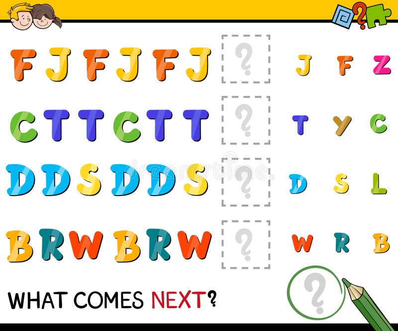 Preschool pattern activity stock vector. Illustration of cartoon - 72982220