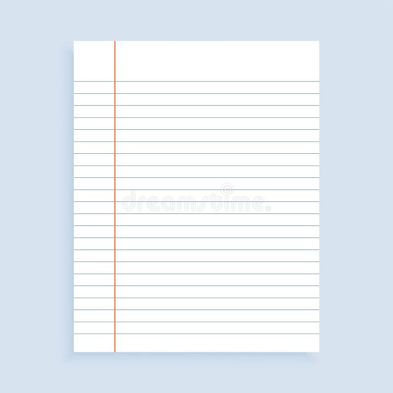 Preschool Stationery Notebook Sheet Texture Layout Stock Vector ...