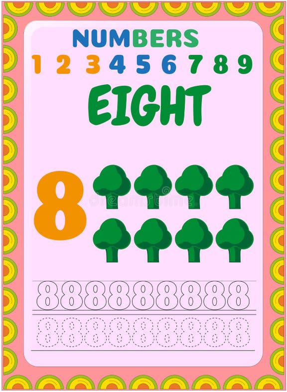 Preschool and Toddler Math with Broccoli Design Stock Vector ...