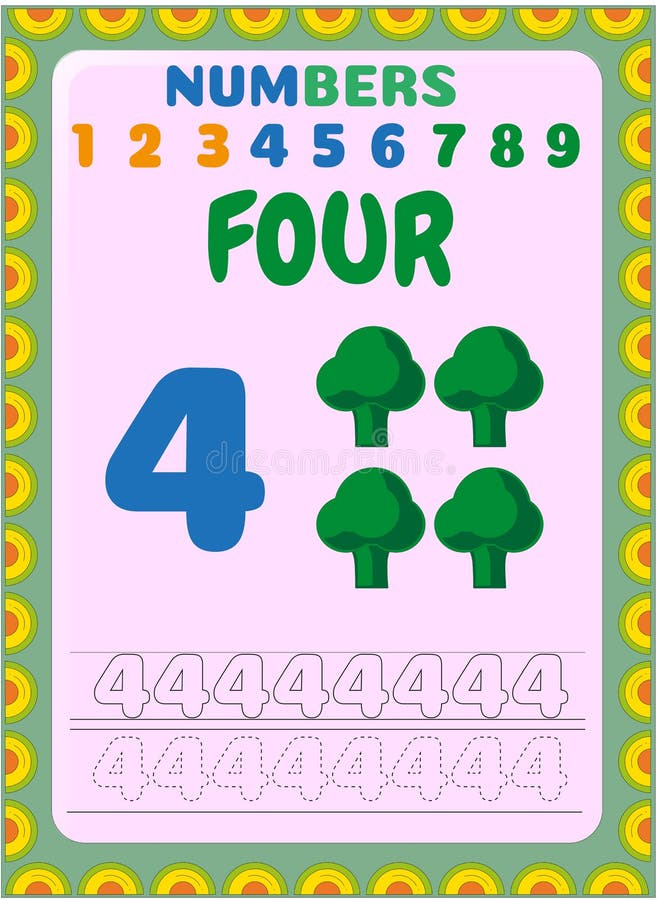Preschool and Toddler Math with Broccoli Design Stock Vector ...