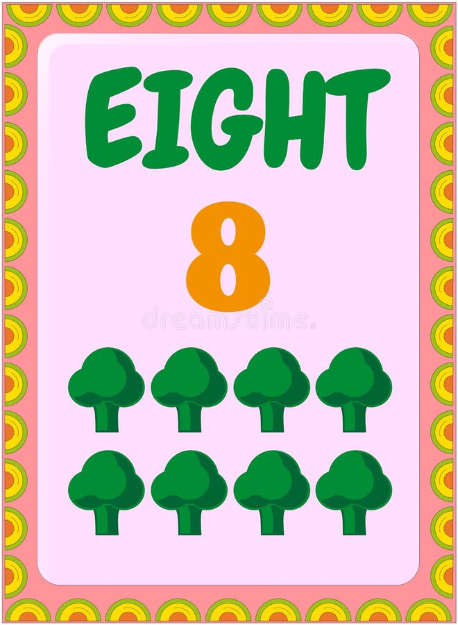 Preschool and Toddler Math with Broccoli Design Stock Vector ...