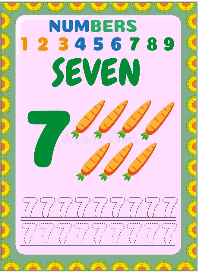 Preschool and Toddler Math with Carrot Design Stock Illustration ...