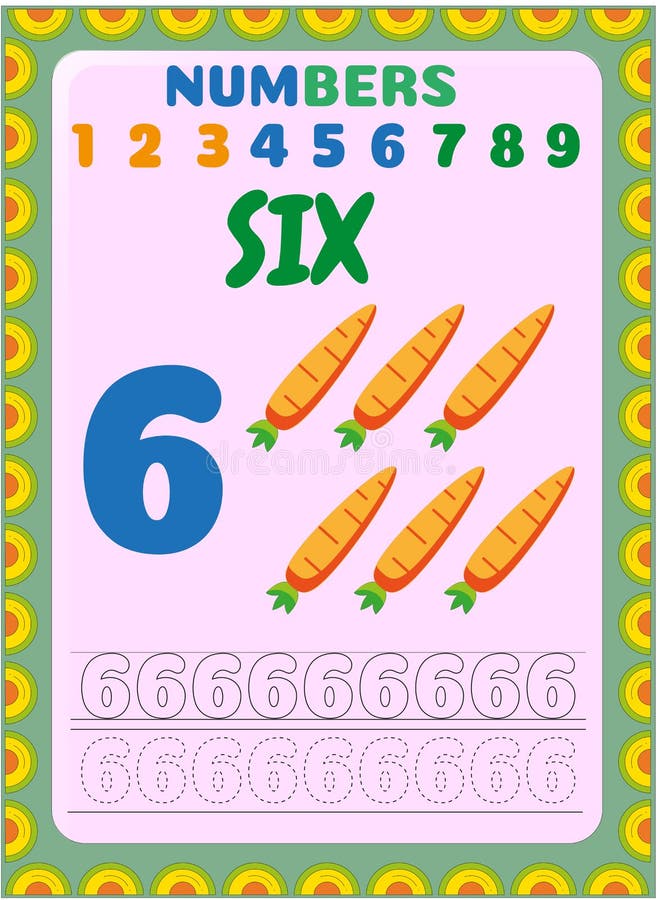 Preschool and Toddler Math with Carrot Design Stock Illustration ...