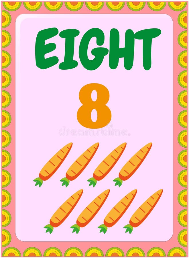 Preschool and Toddler Math with Carrot Design Stock Illustration ...