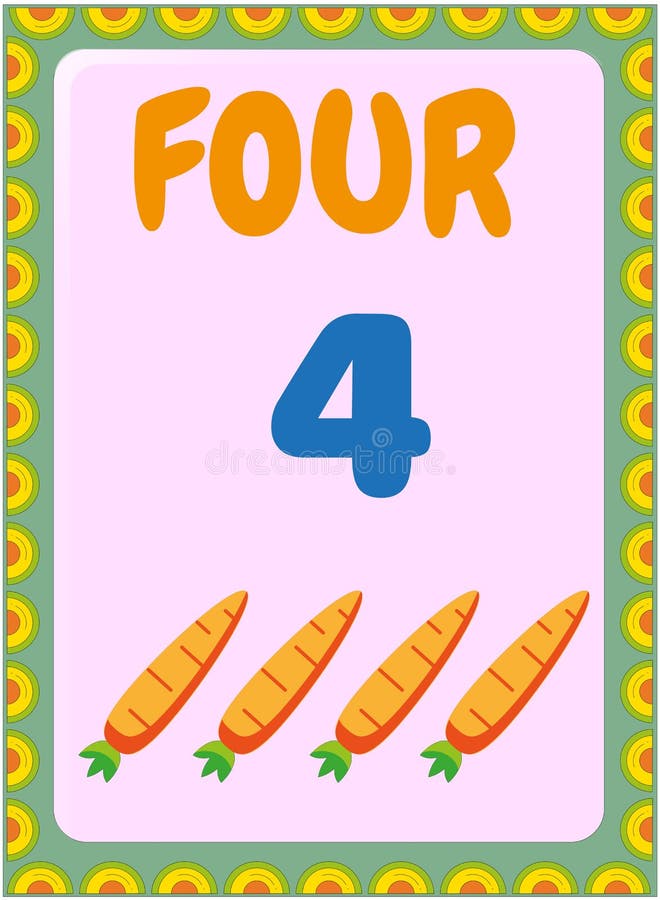 Preschool and Toddler Math with Carrot Design Stock Illustration ...