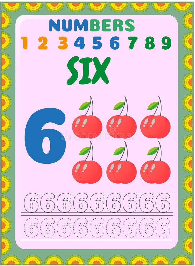 Preschool Toddler Math with Cherry Design Stock Vector - Illustration ...