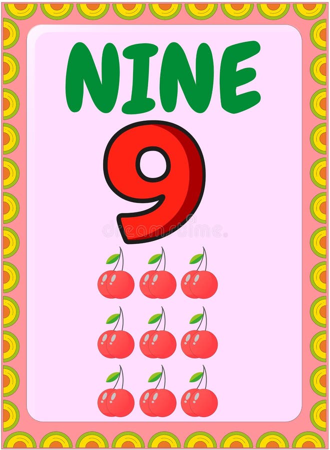 Preschool Toddler Math with Cherry Design Stock Vector - Illustration ...