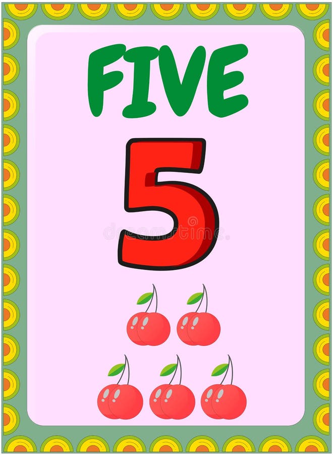 Preschool Toddler Math with Cherry Design Stock Vector - Illustration ...