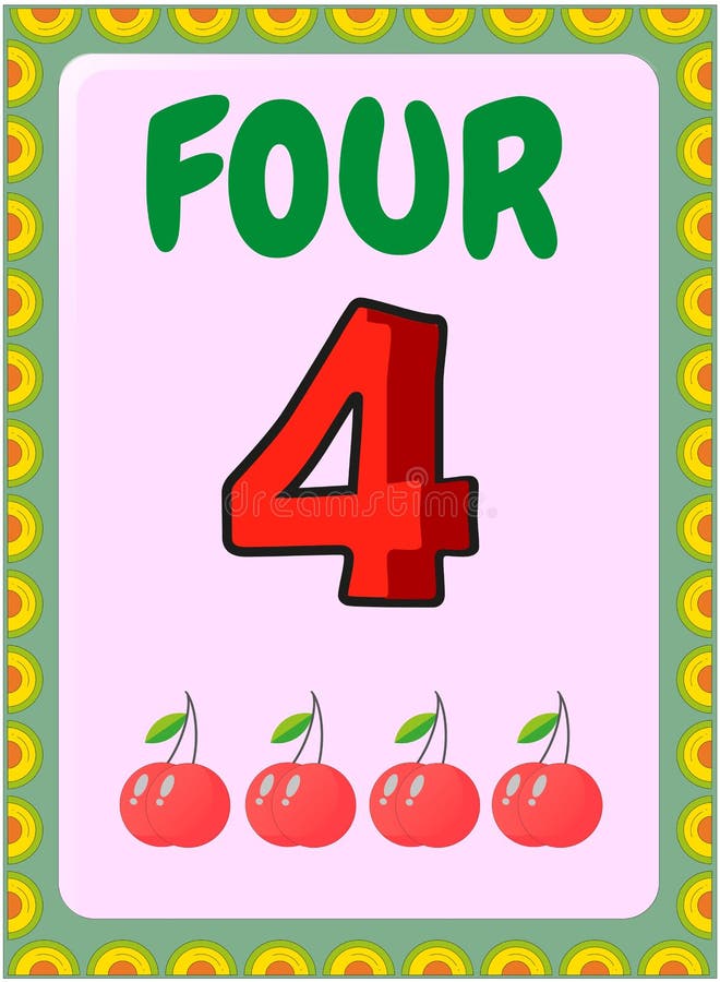 Preschool Toddler Math with Cherry Design Stock Vector - Illustration ...