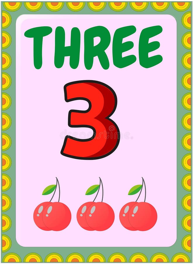 Preschool Toddler Math with Cherry Design Stock Vector - Illustration ...