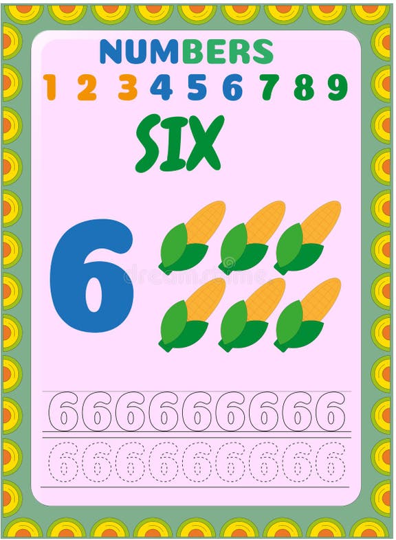 Preschool and Toddler Math with Corn Design Stock Illustration ...