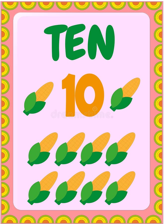 Preschool and Toddler Math with Corn Design Stock Illustration ...