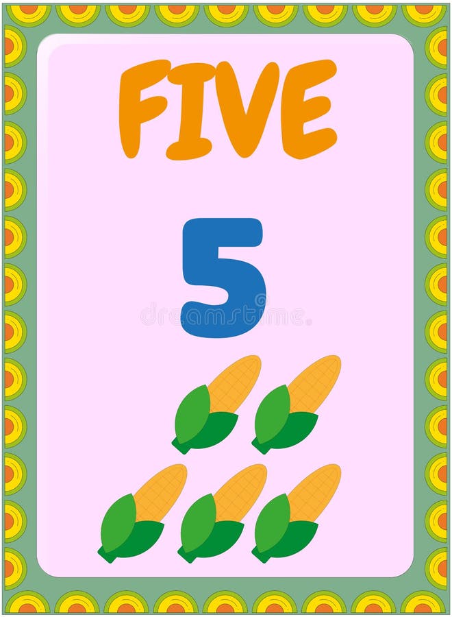 Preschool and Toddler Math with Corn Design Stock Illustration ...