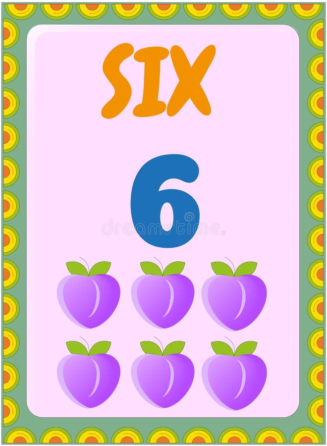 Preschool and Toddler Math with Peach Fruit Design Stock Vector ...