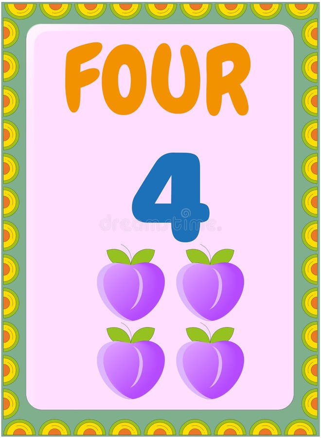Preschool and Toddler Math with Peach Fruit Design Stock Vector ...