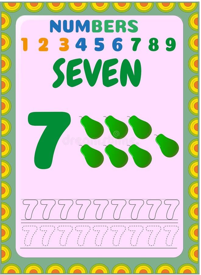 Preschool Toddler Math with Pear Design Stock Vector - Illustration of ...