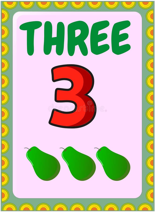 Preschool Toddler Math with Pear Design Stock Vector - Illustration of ...